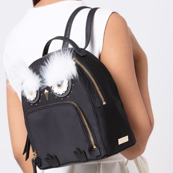 kate spade | Bags | Kate Spade Star Bright Owl Black Nylon Backpack ...